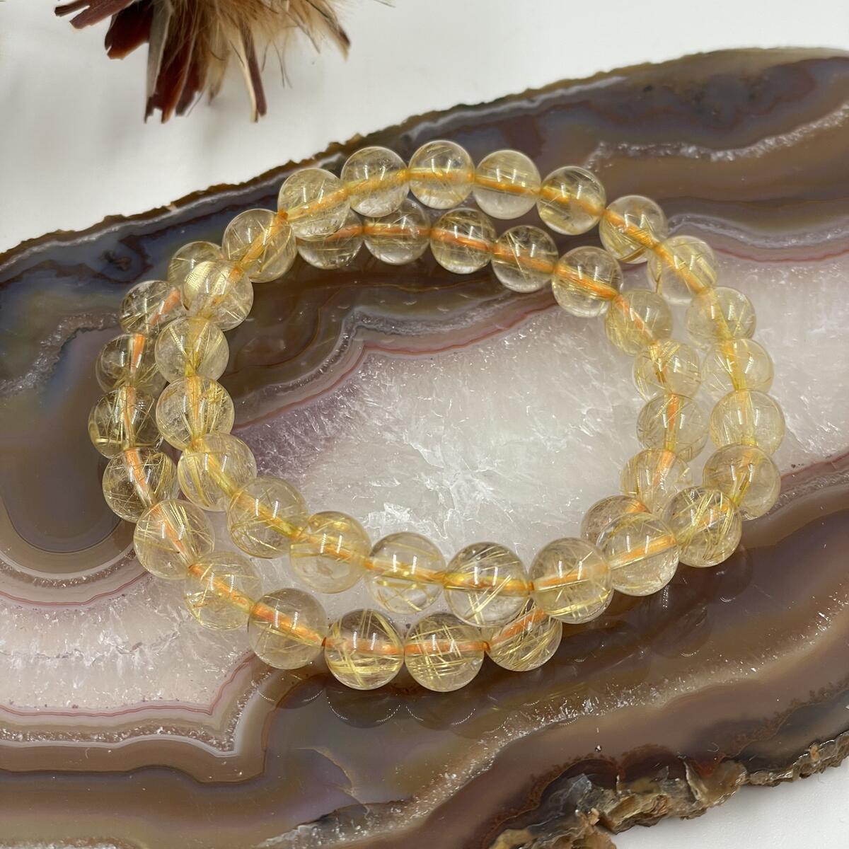 Rutilo kvarco apyrankė AAA, 9 mm – GYVI KRISTALAI