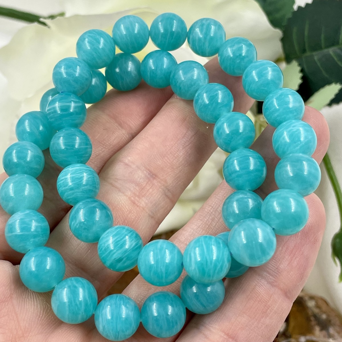 Amazonito apyrankė (AA), 11 mm – GYVI KRISTALAI